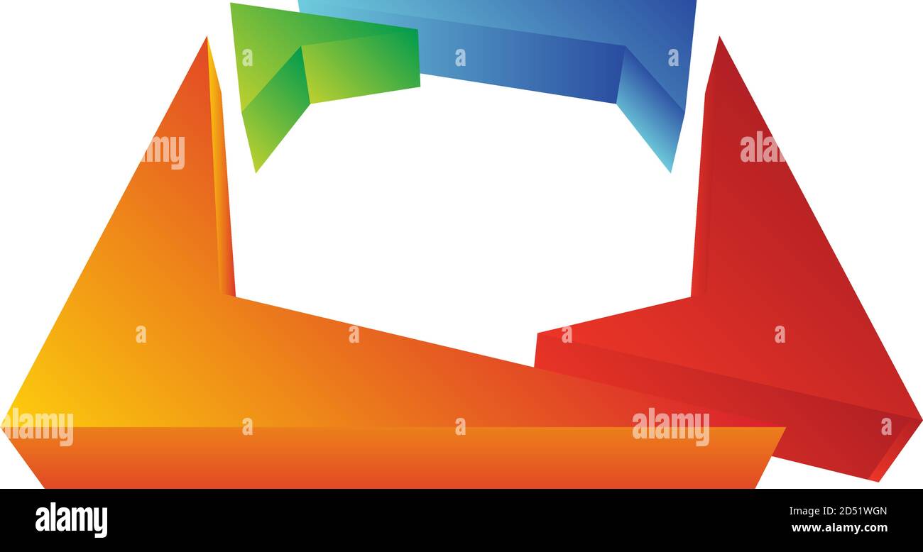 3d square colorful geometric logo, icon. Geometry logotype in ...