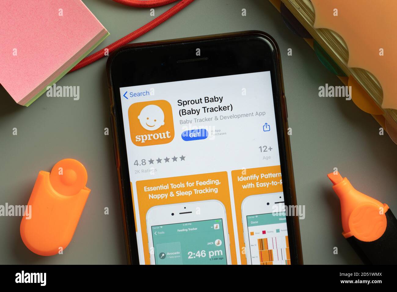 New York, USA - 29 September 2020: Sprout Baby mobile app logo on phone ...