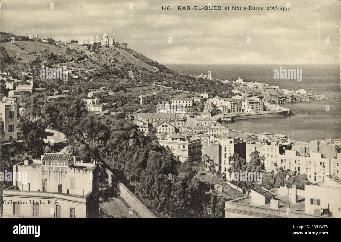 Bab el Oued Algerien, vue panoramique et Notre Dame d'Afrique | usage worldwide Stock Photo - Alamy