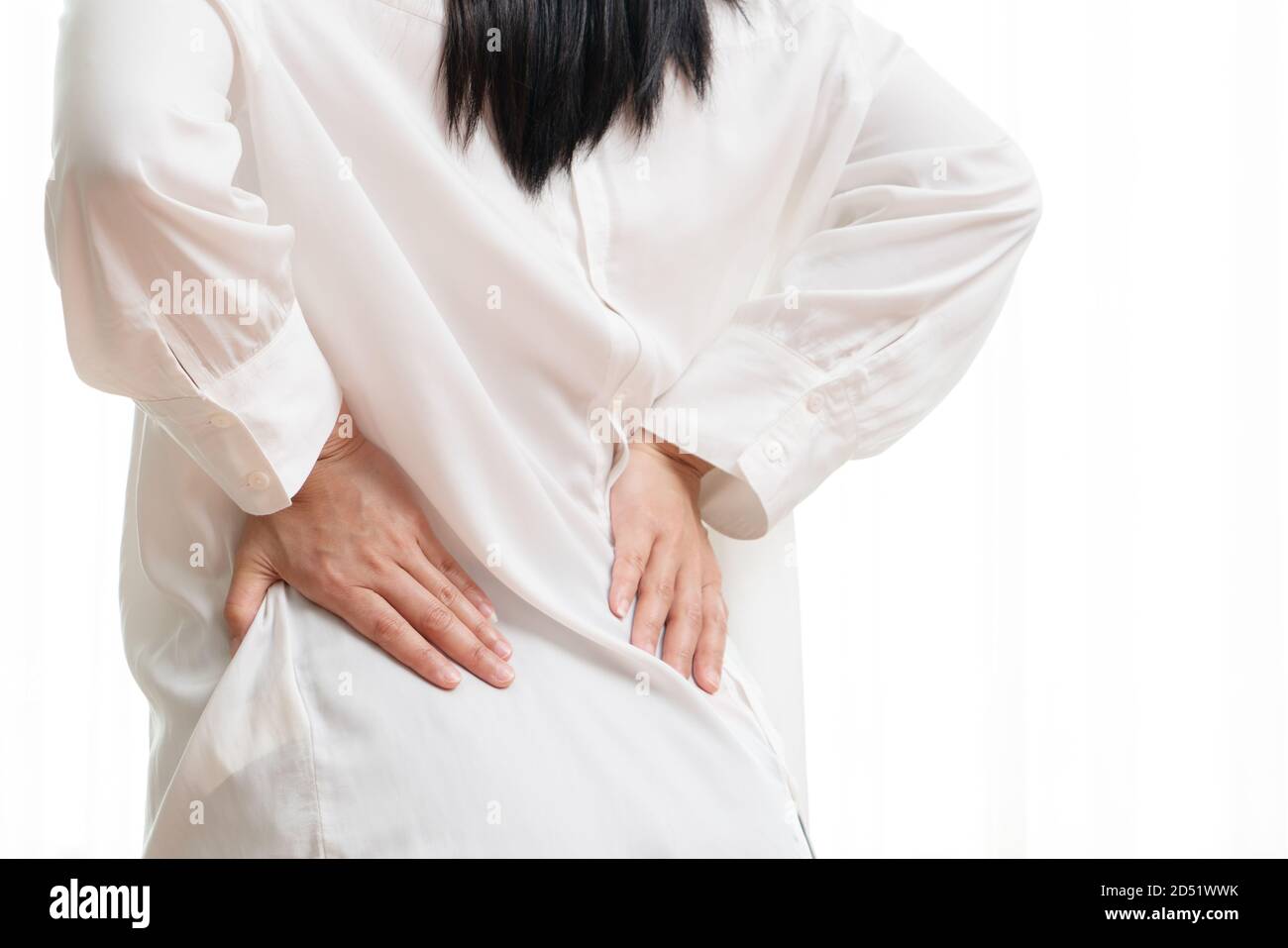 back pain at home. women suffer from backache. healthcare and medical ...