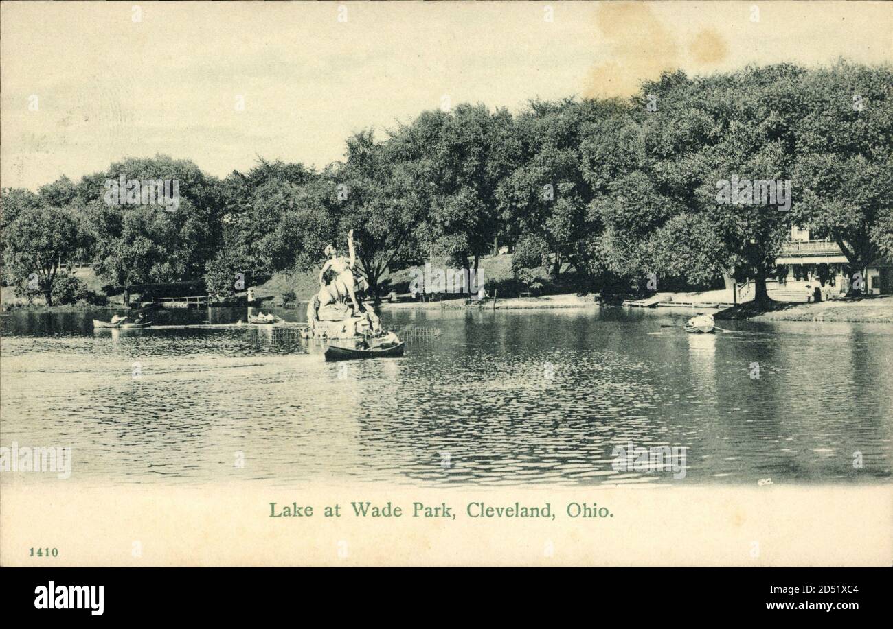 Cleveland Ohio, Blick auf den See im Wade Park, Paddelboote | usage ...