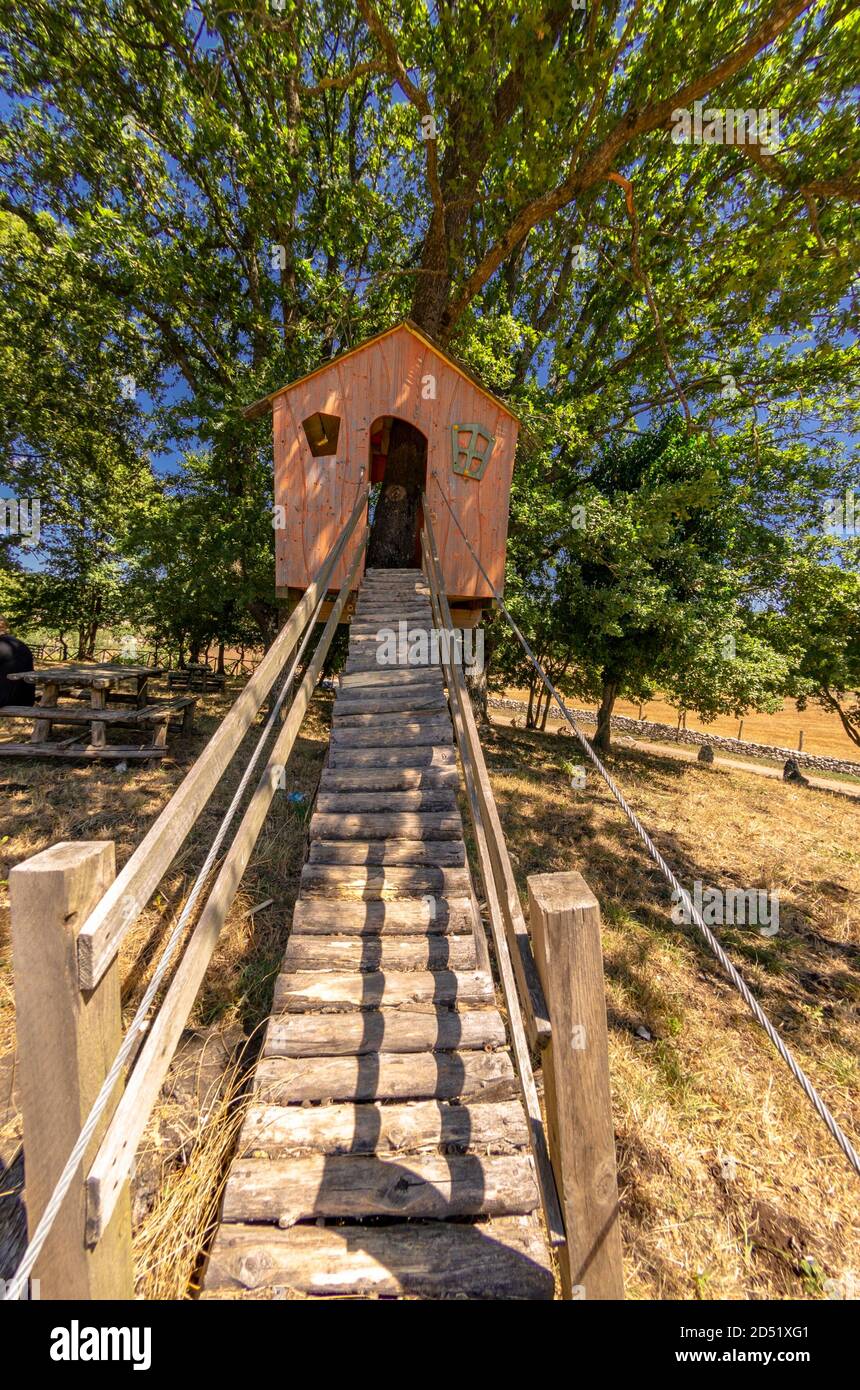 Beautiful treehouse in the garden Stock Photo - Alamy