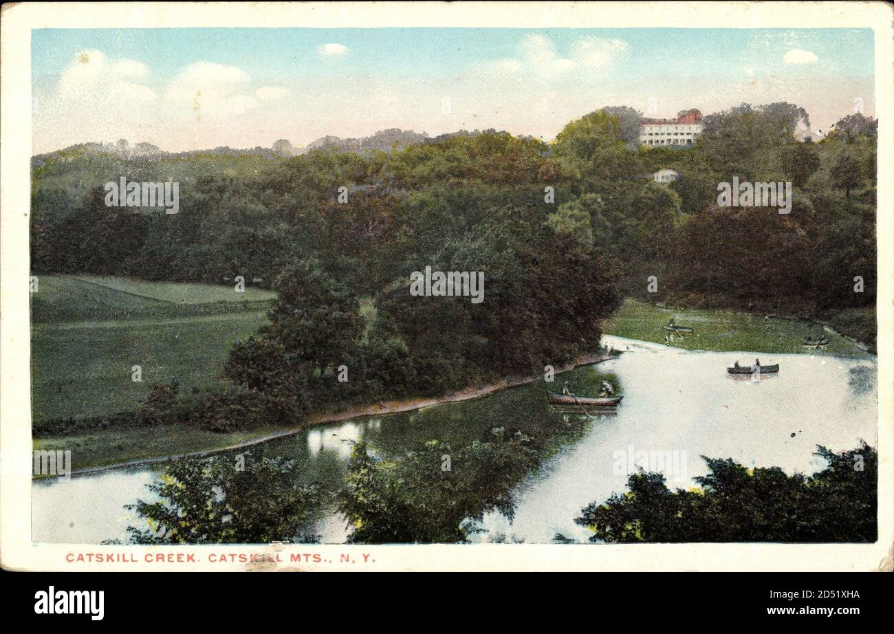 New York USA, general view of Catskill Creek, Catskill Mountains ...
