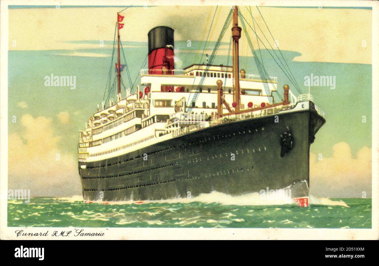 Cunard Line, Cunard R.M.S. Samaria, Dampfschiff | usage worldwide Stock ...