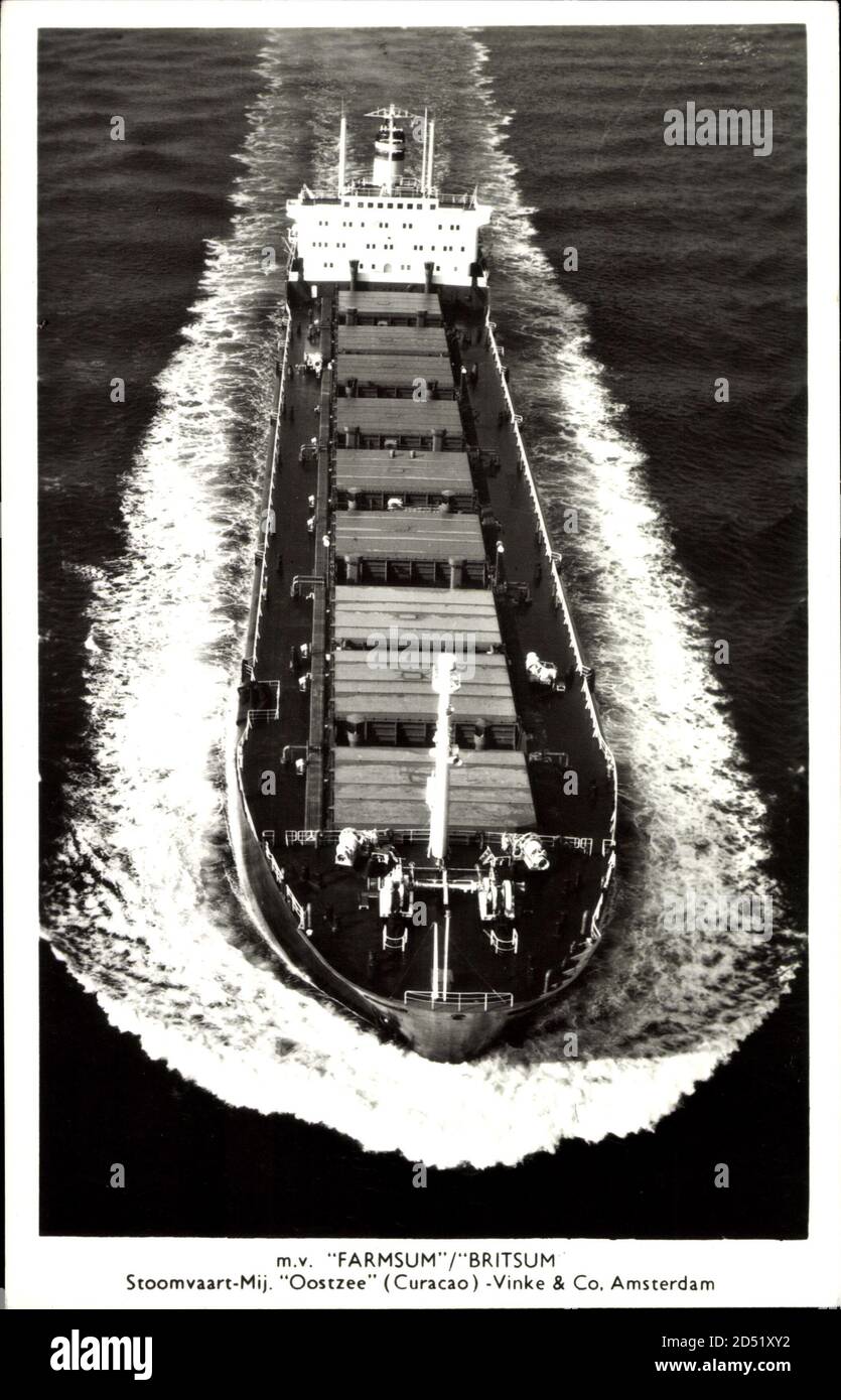 MV Farmsum, Britsum, Stoomvart Mij, oostzee, Curacao, Vinke und Co ...