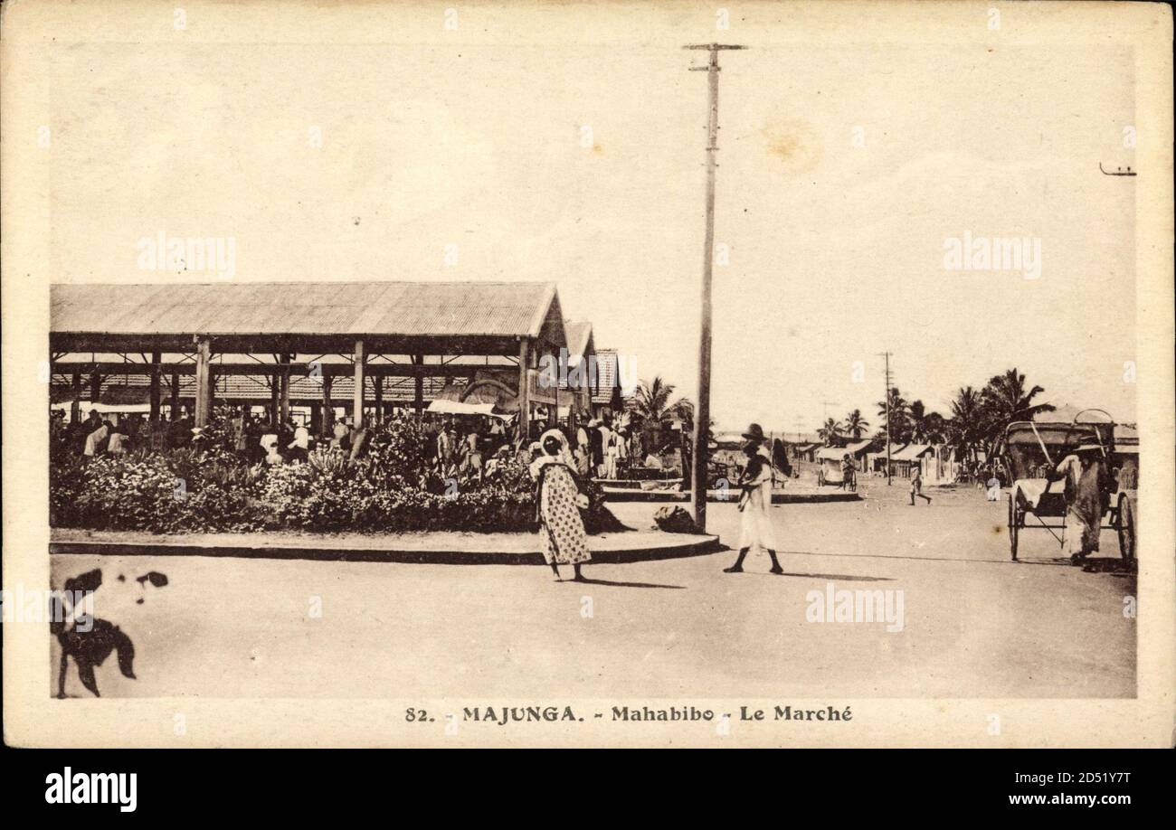 Majunga Madagaskar, Mahabibo, Le Marche, Partie am Markt, Passanten ...