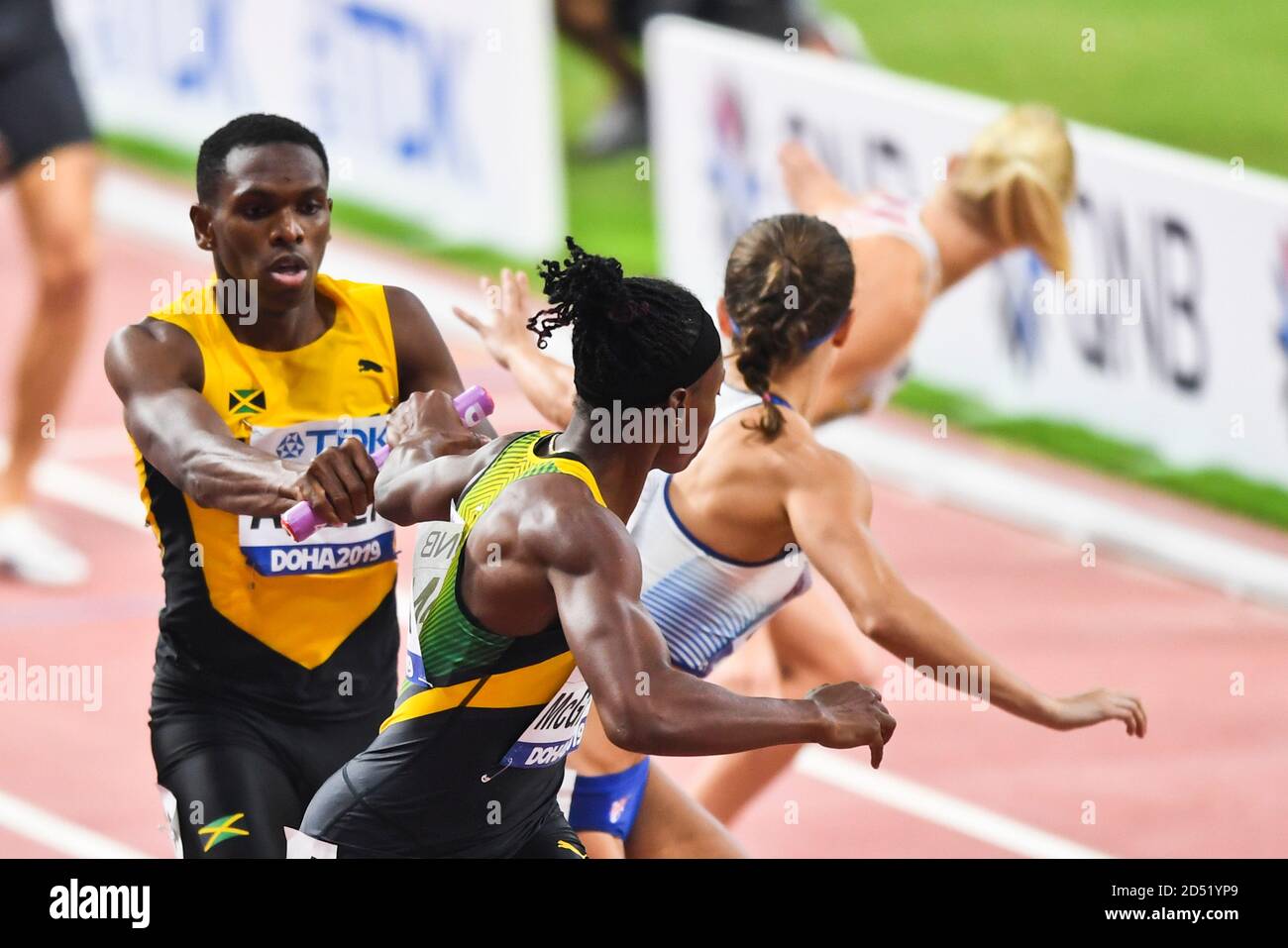 Jamaica 4x400 metres Relay Mixed: Nathon Allen and Roneisha McGregor ...