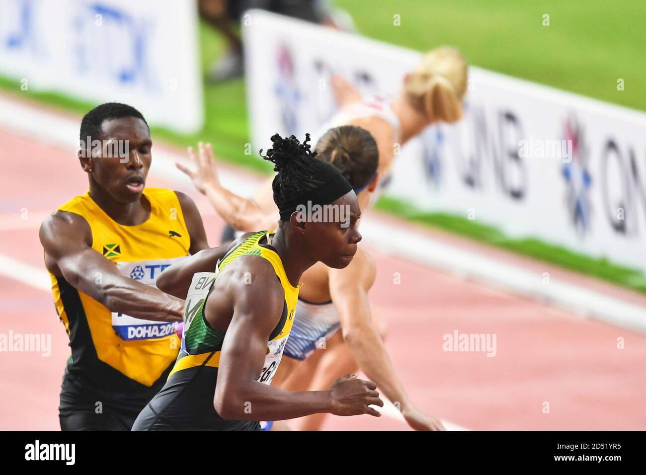 Jamaica 4x400 metres Relay Mixed: Nathon Allen and Roneisha McGregor ...