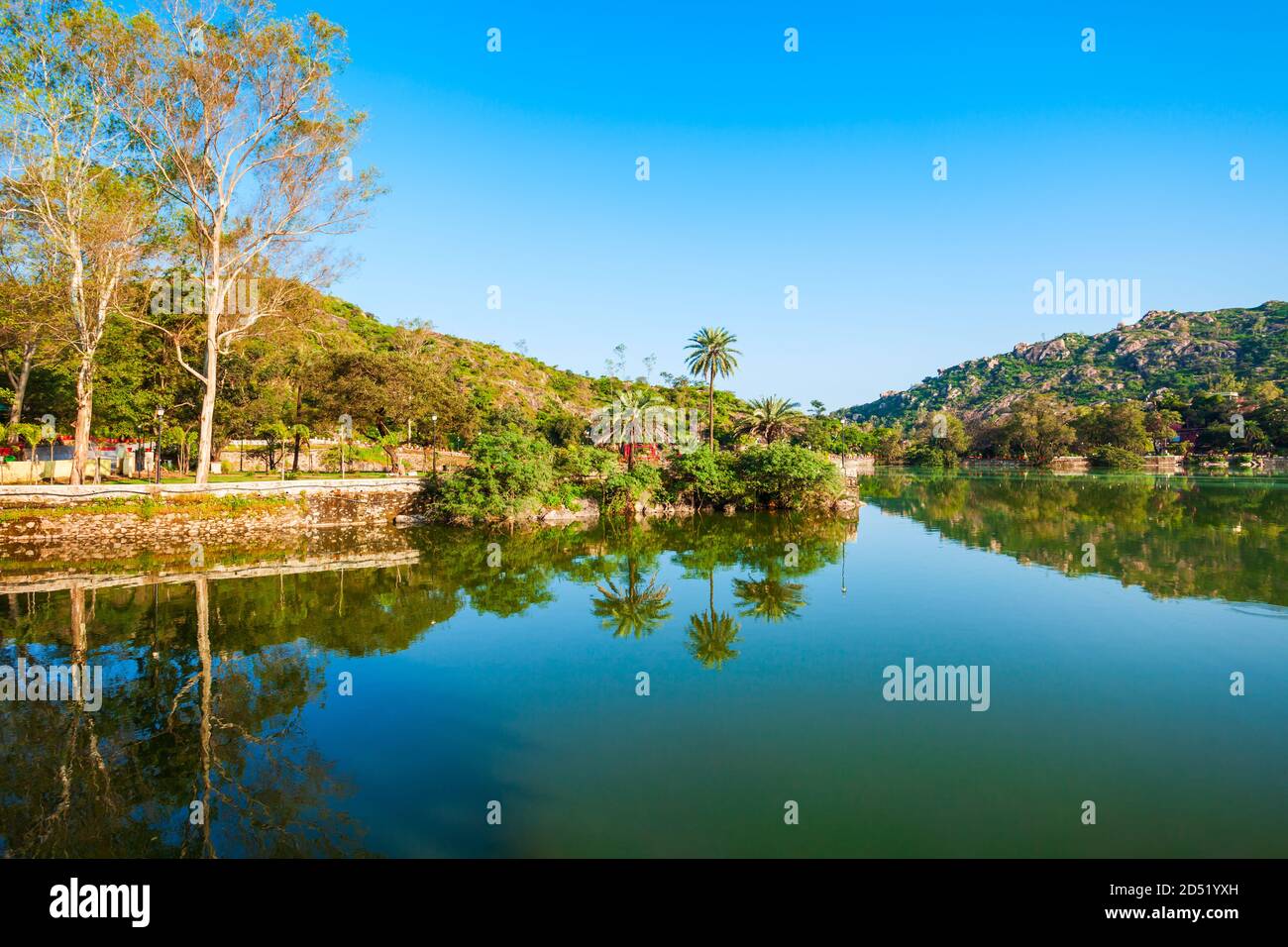 Mount Abu and Nakki lake panoramic view. Mount Abu is a hill station in ...
