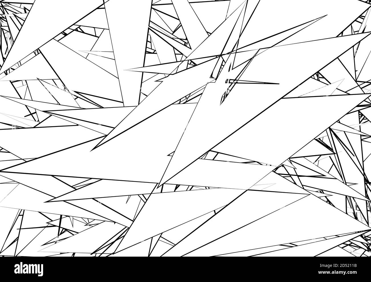 Abstract Overlapping Black And White Monochrome Shapes Geometric Art Background Texture