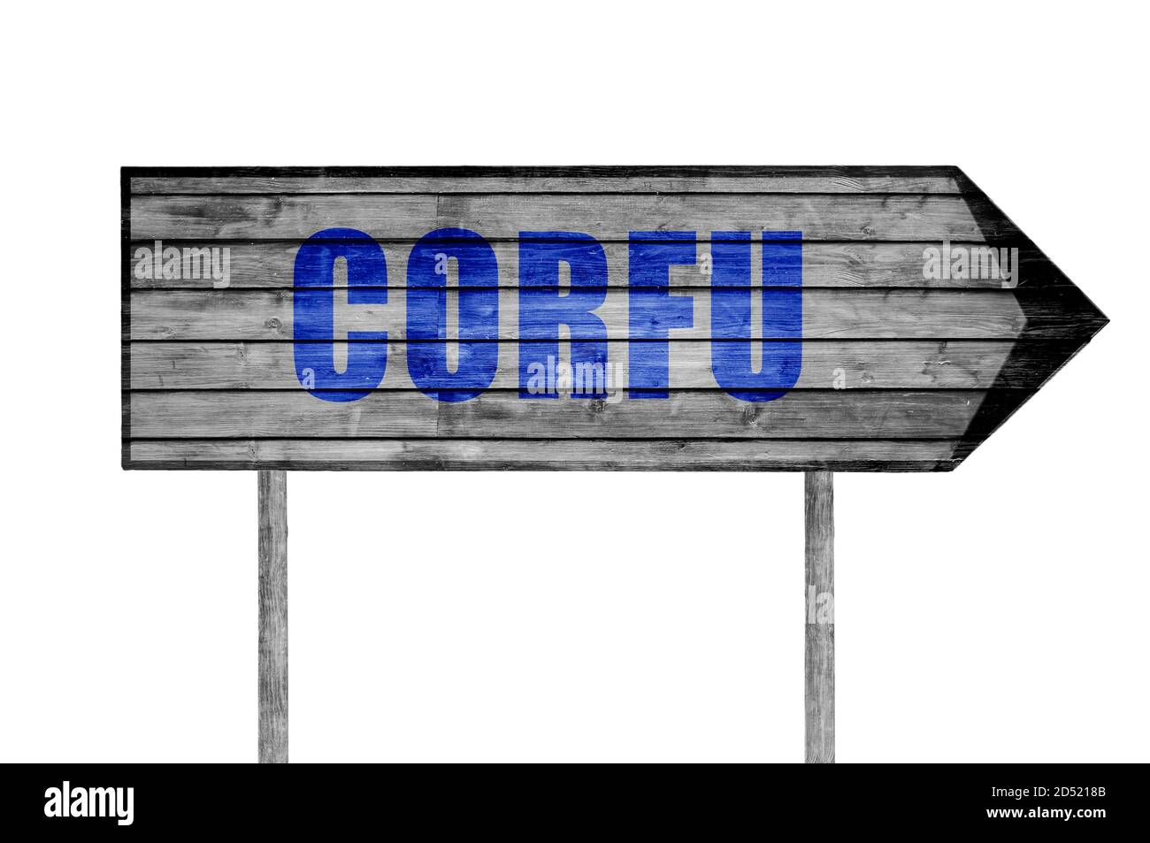 Corfu wooden sign with beach background Stock Photo - Alamy