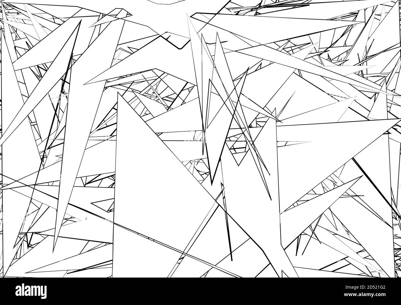 Abstract Overlapping Black And White Monochrome Shapes Geometric Art Background Texture