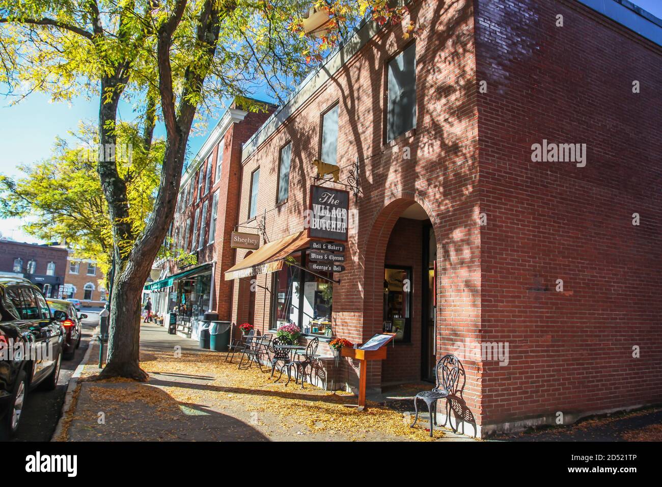 WOODSTOCK, VT, USA - OCTOBER 9, 2020: The Village Butcher shop ...