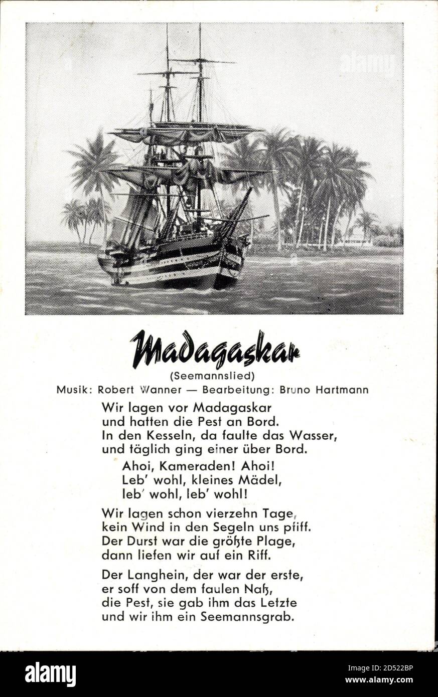 Lied Madagaskar, Robert Wanner, Bruno Hartmann, Segelschiff | usage ...