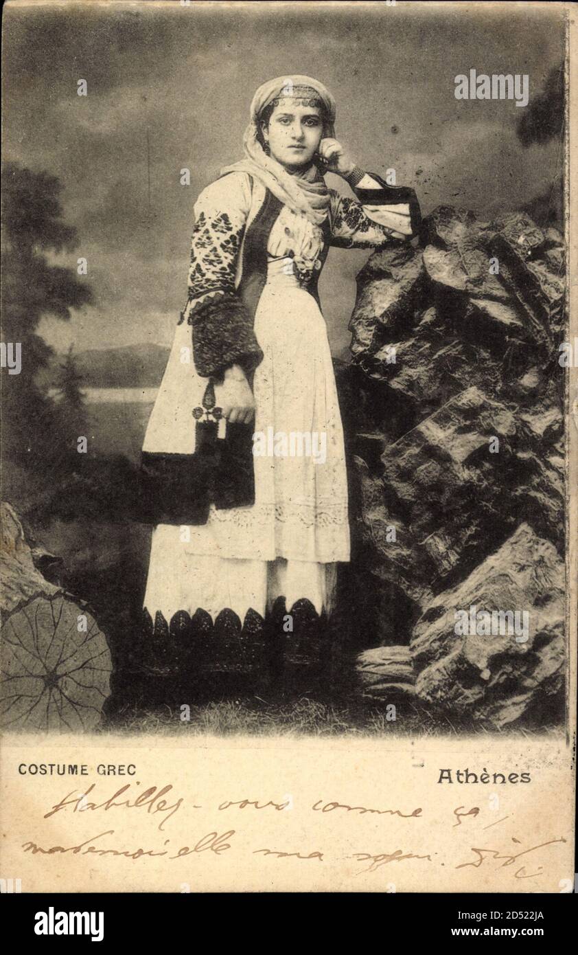 Athen Griechenland, Costume Grec, Griechin in Volkstracht | usage ...