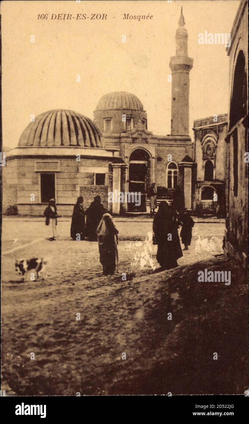 Deir es Zor Syrien, vue générale de la Mosquée, des passants | usage ...