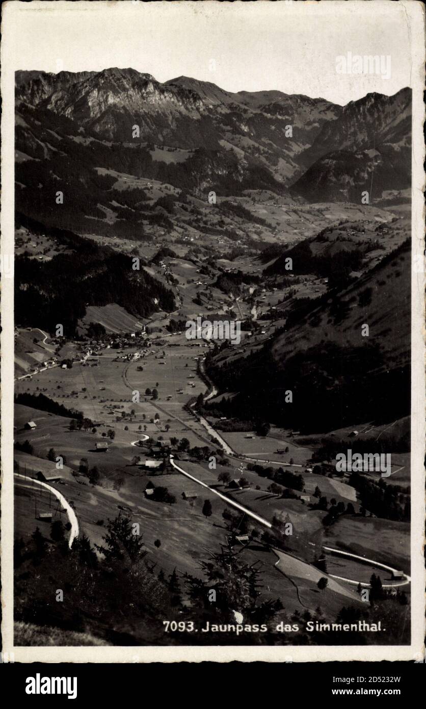 Simmenthal Kt. Bern Schweiz, Jaunpass, Panorama, Tal, Gebirge | usage ...