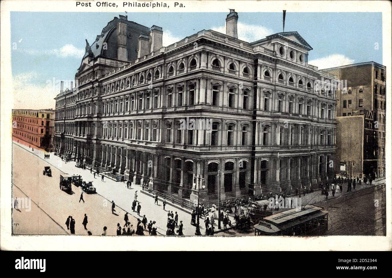 Philadelphia Pennsylvania USA, Post Office, Postamt, Straßenbahn ...