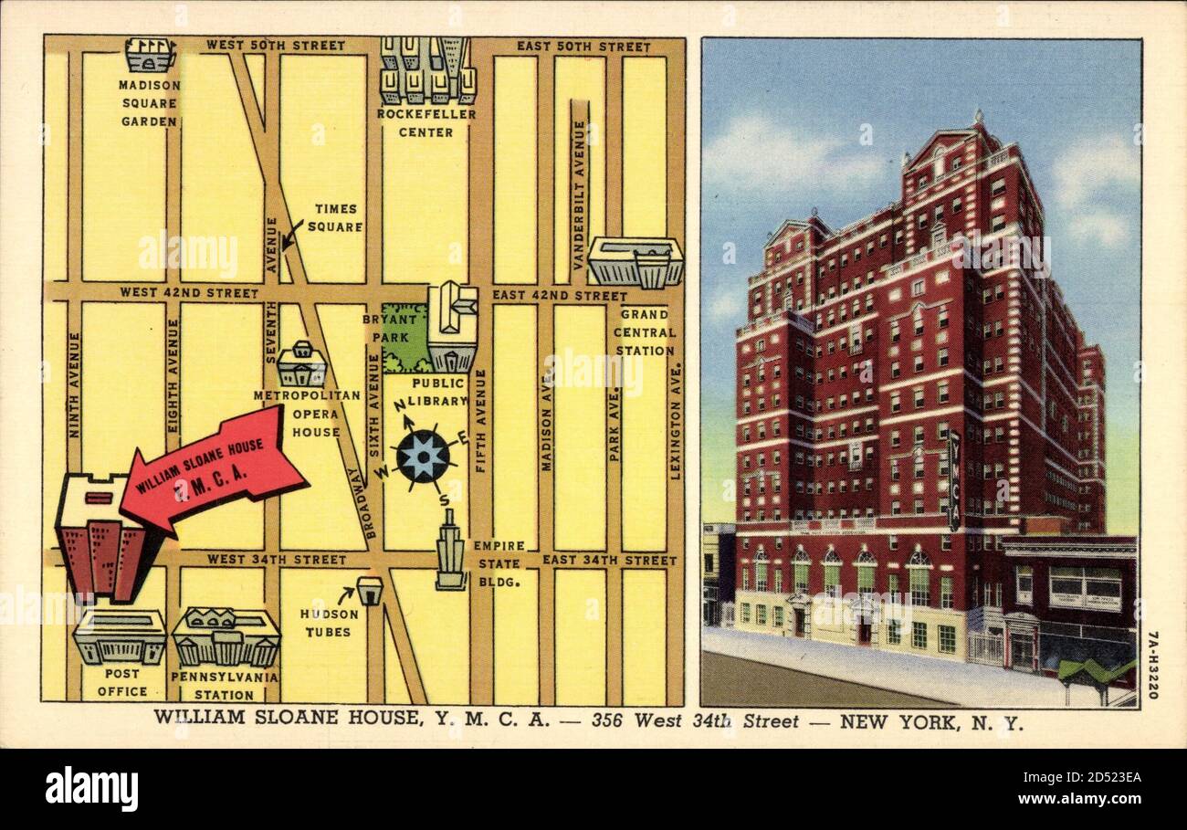 New York City, William Sloane House, Y.M.C.A., 356 West 34th Street ...