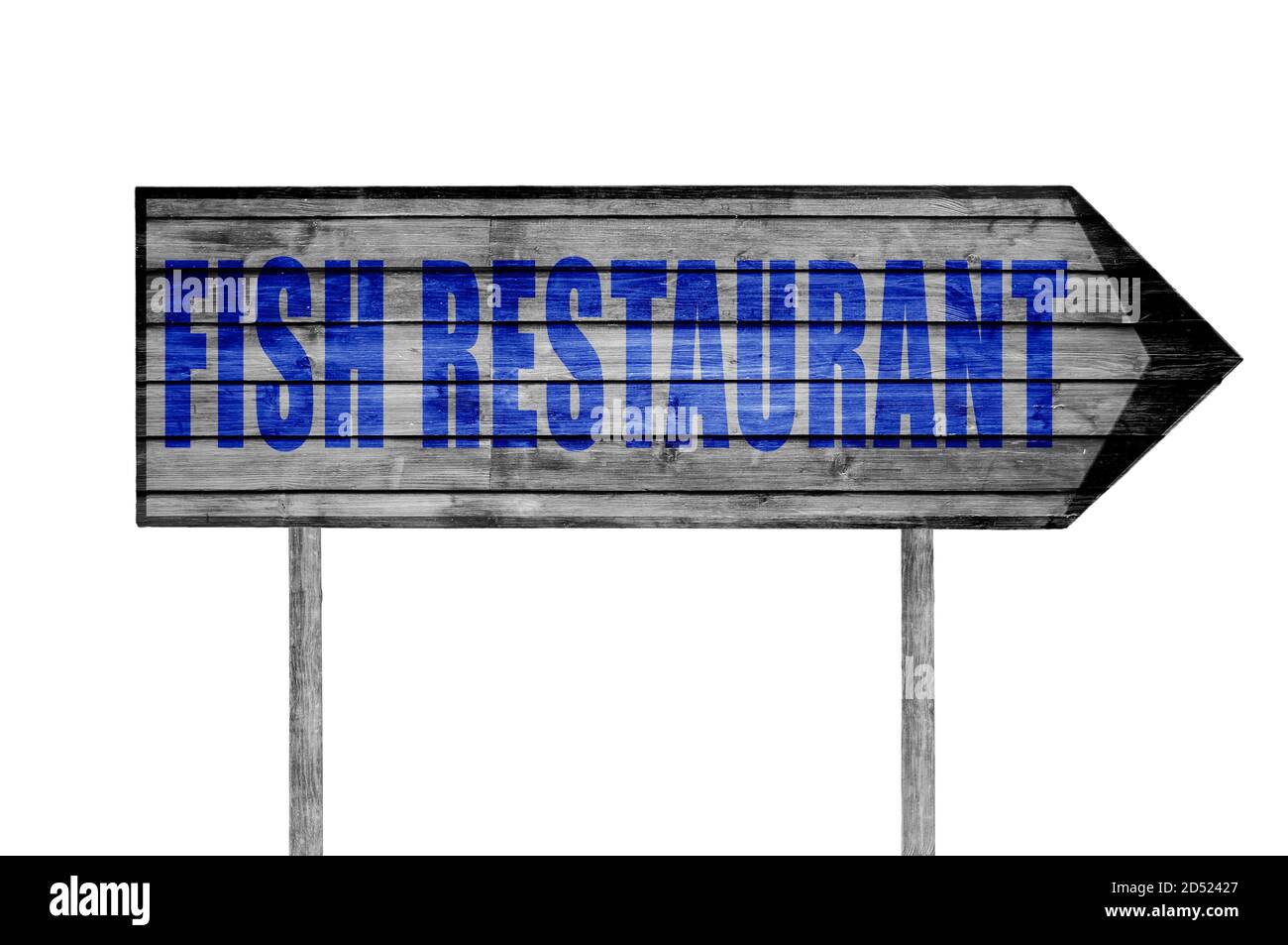 Fish Restaurant wooden sign with on a beach background Stock Photo - Alamy