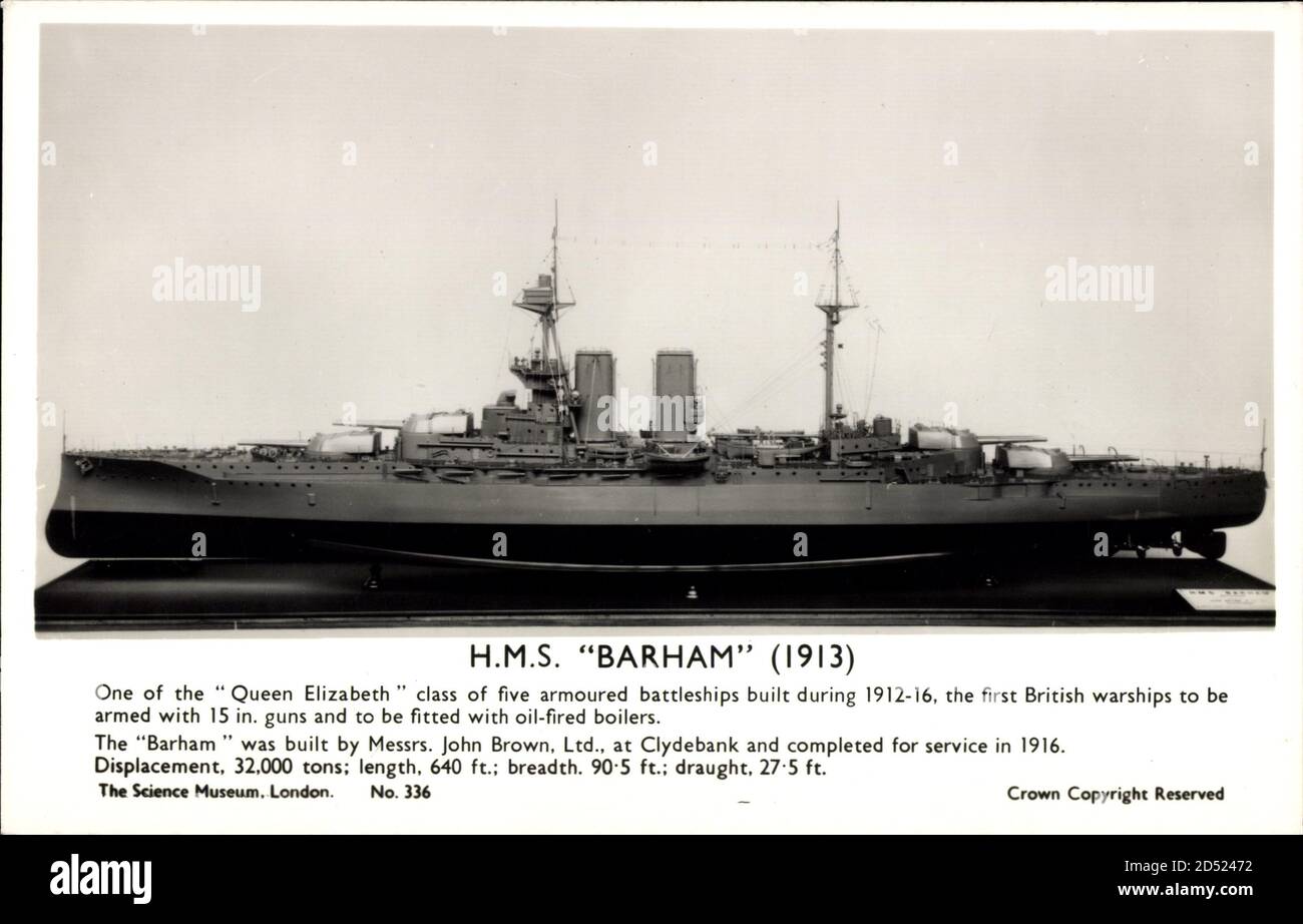 H.M.S. Barham, Britisches Kriegsschiff, Modell | usage worldwide Stock ...