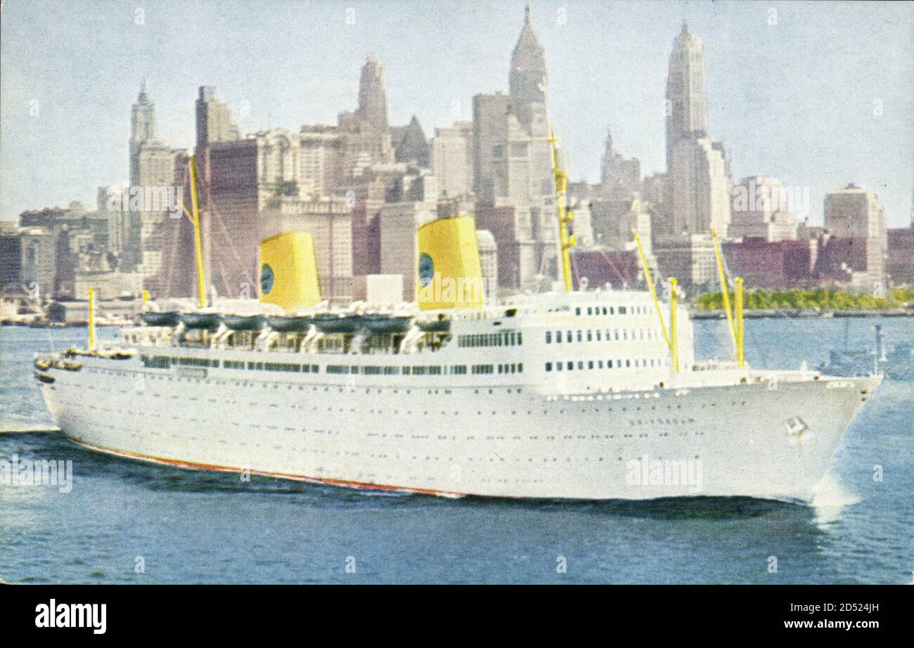 Swedish American Line, Gothenburg direct New York, M.S. Gripsholm ...