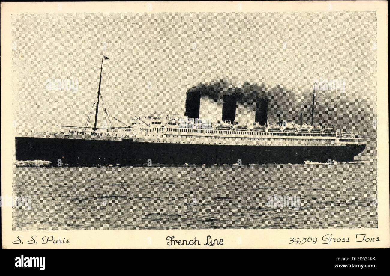 CGT French Line, S.S. Paris, Paquebot, Dampfschiff | usage worldwide ...