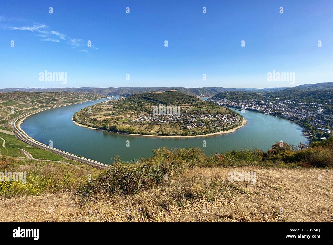 Horseshoe bend loop panorama rhine valley hi-res stock photography and ...