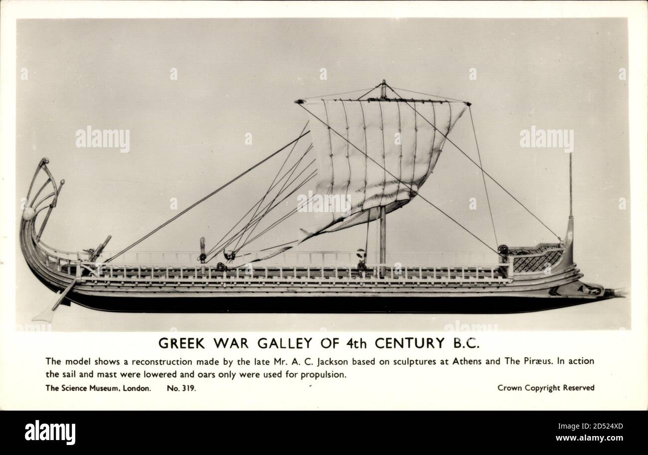 Greek War Galley of 4th Century B.C., Griechische Galeere, 4 Jh ...