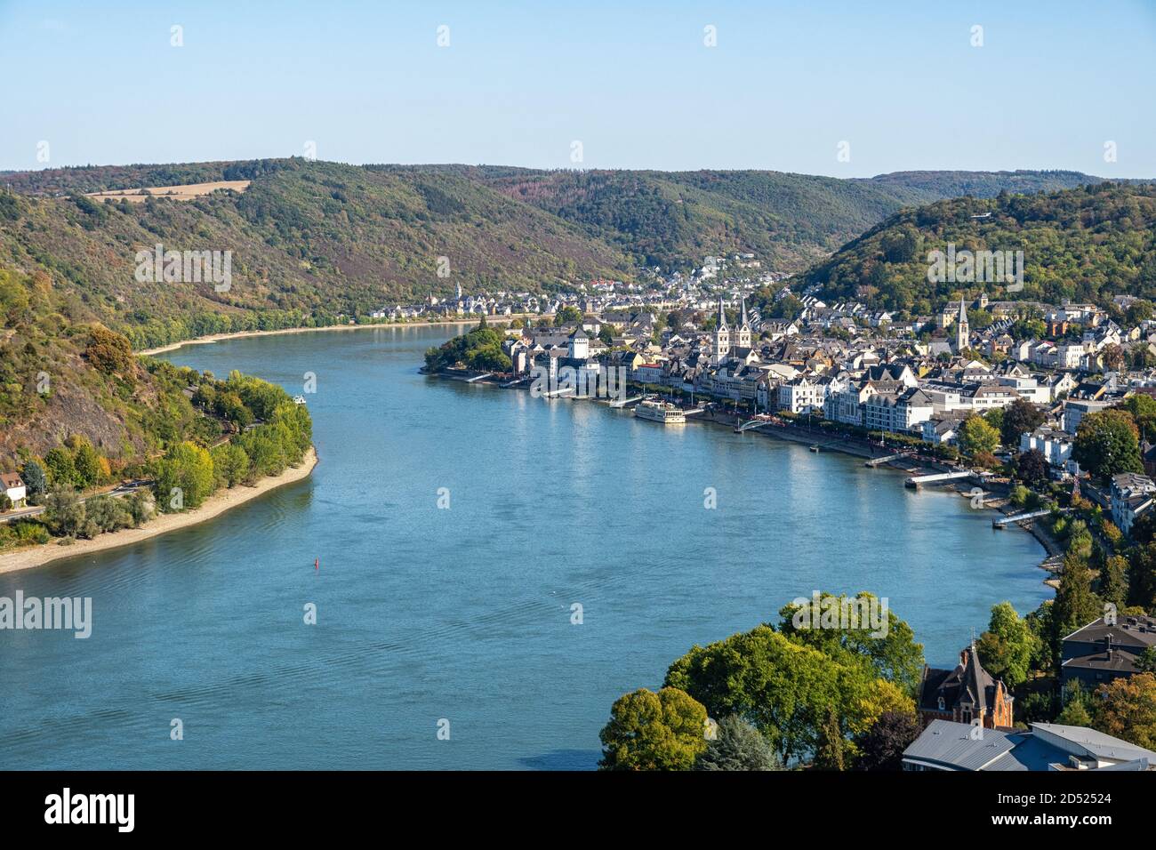 The course of the Rhine at Boppard Stock Photo - Alamy