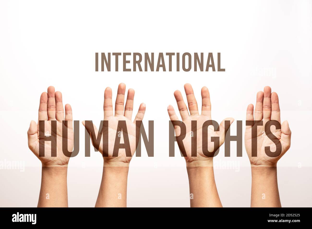 International Human Rights Day concept, raise hand up Stock Photo - Alamy