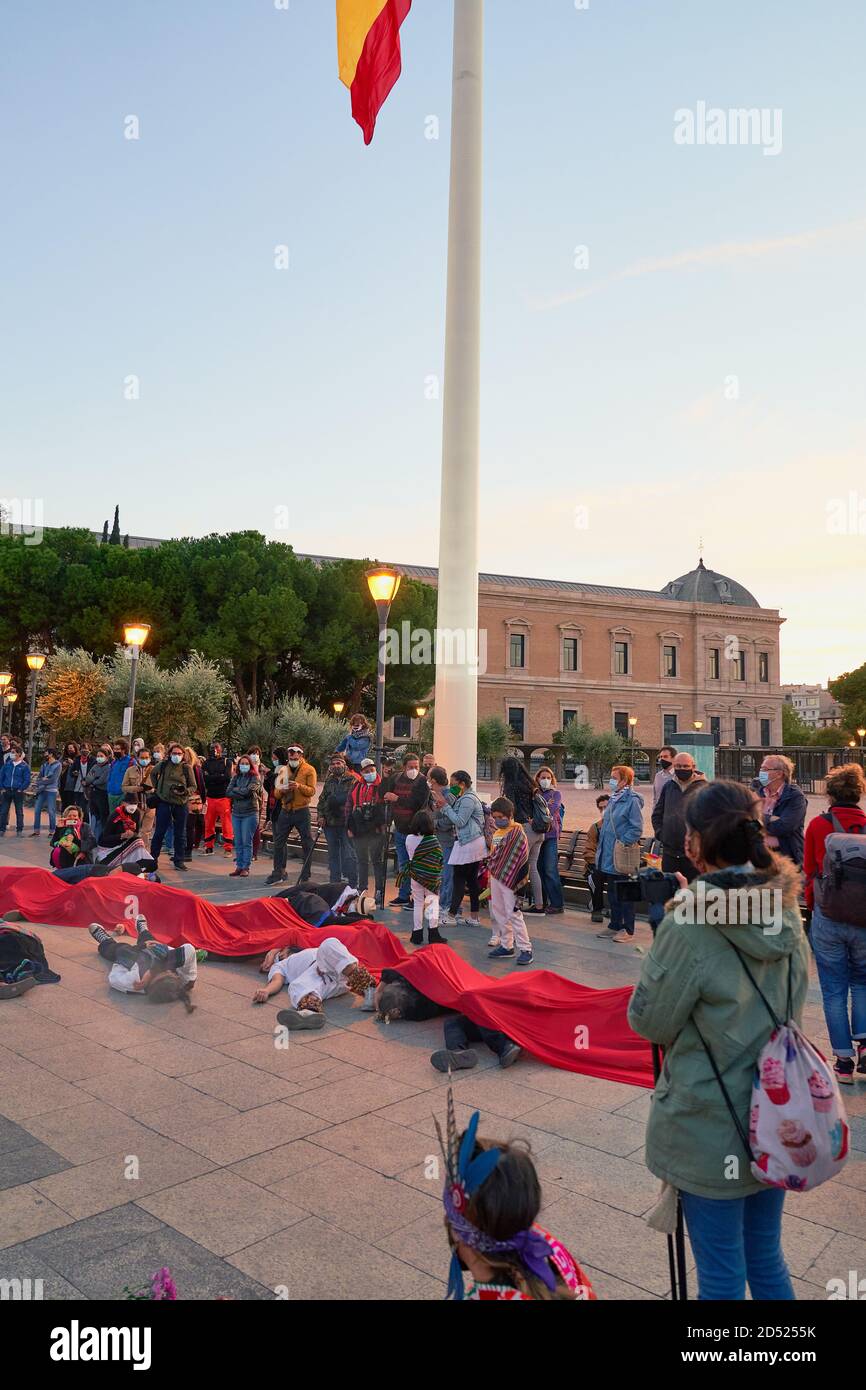 Plaza Colon, Dia Nacional de España, Dia de la Hispanidad, protest ...