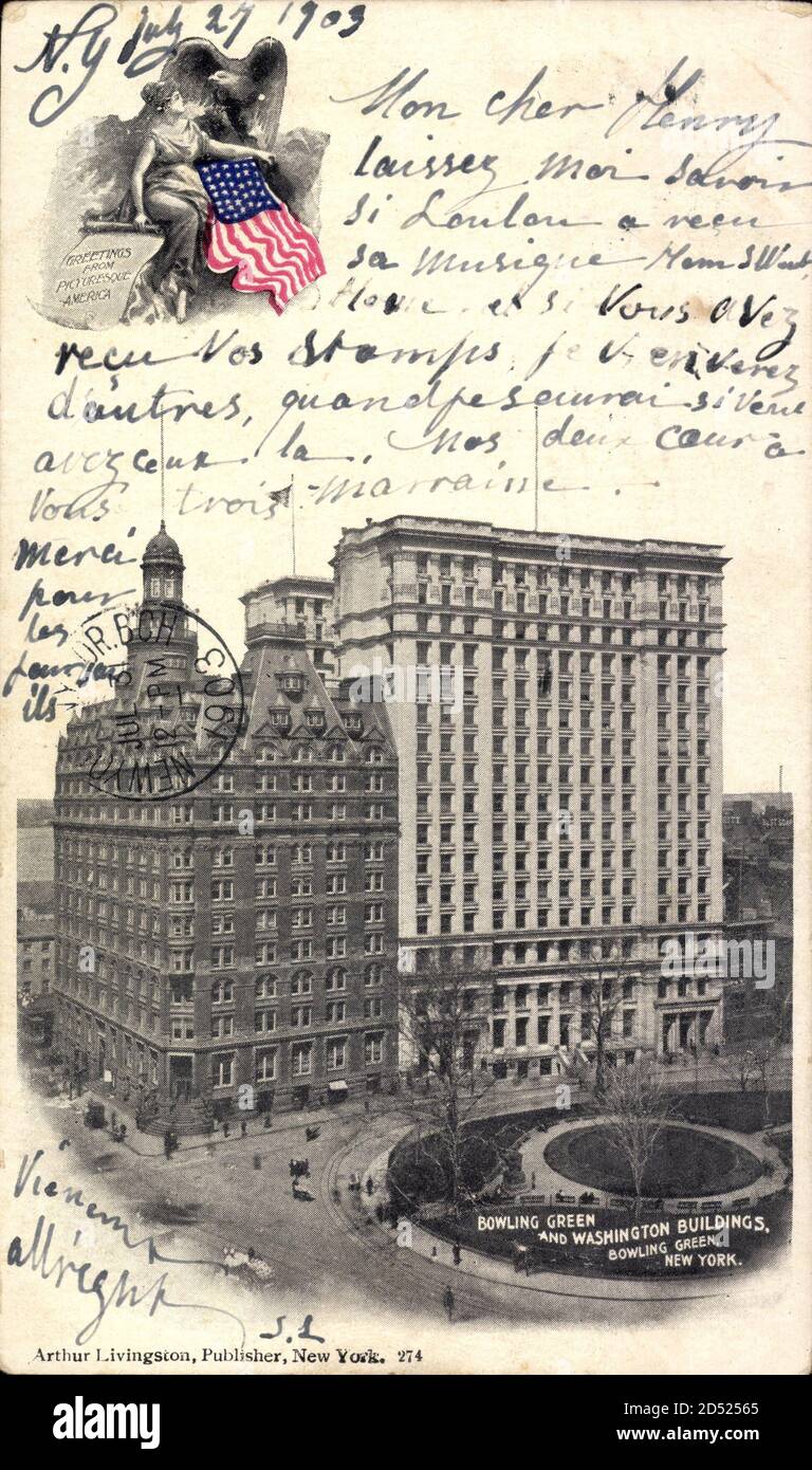 New York USA, Bowling Green and Washington Buildings | usage worldwide ...