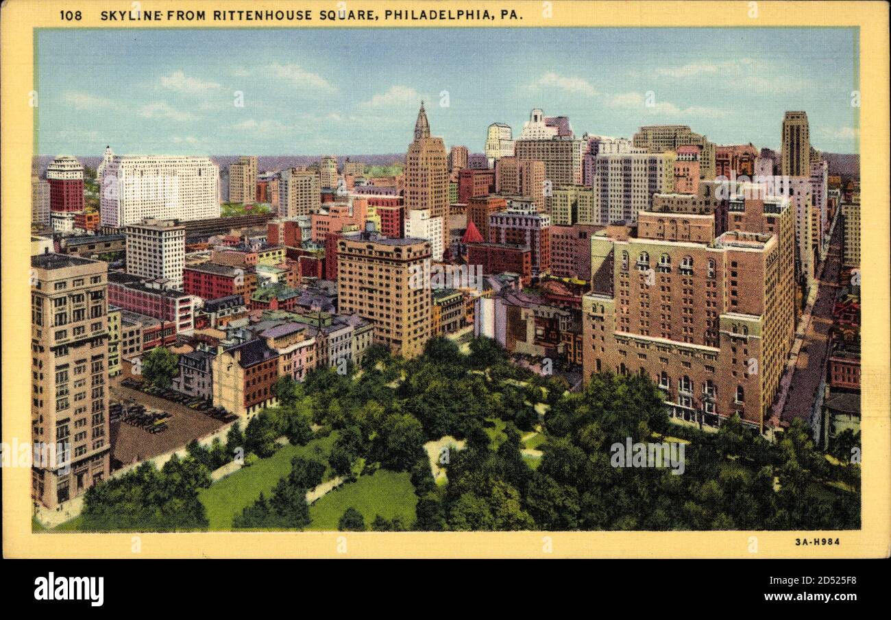 Philadelphia Pennsylvania, Skyline from Rittenhouse Square | usage ...