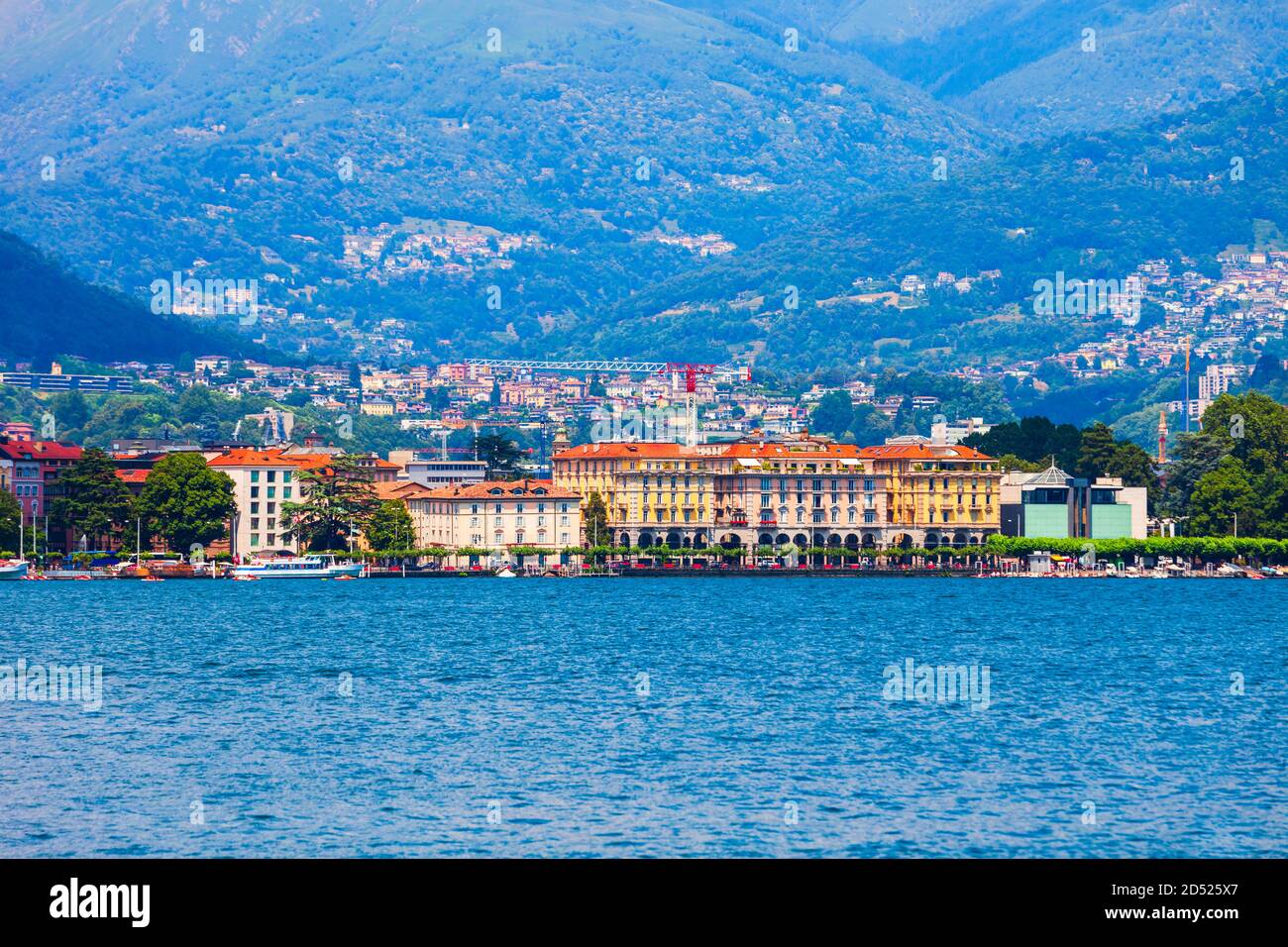 Lugano lake and Lugano city panoramic view in canton of Ticino in ...