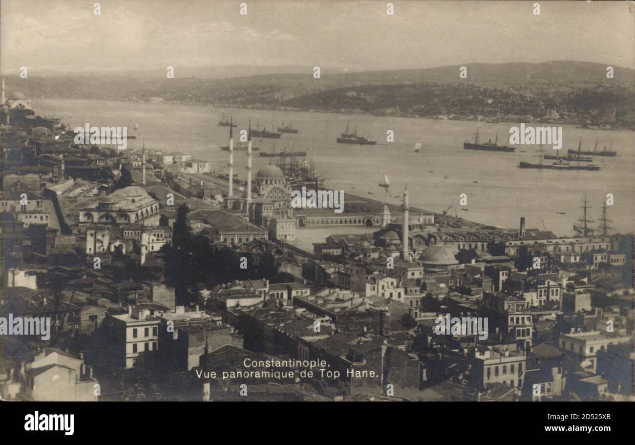 Konstantinopel Istanbul Türkei, Vue panoramique de Top Hane | usage ...