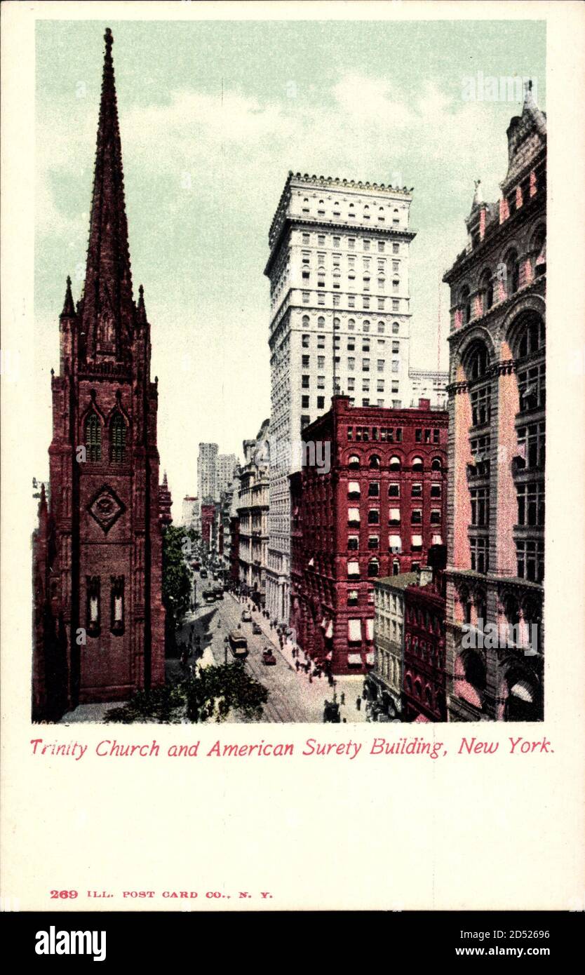 New York USA, Trinity Church and American Surety Building | usage ...