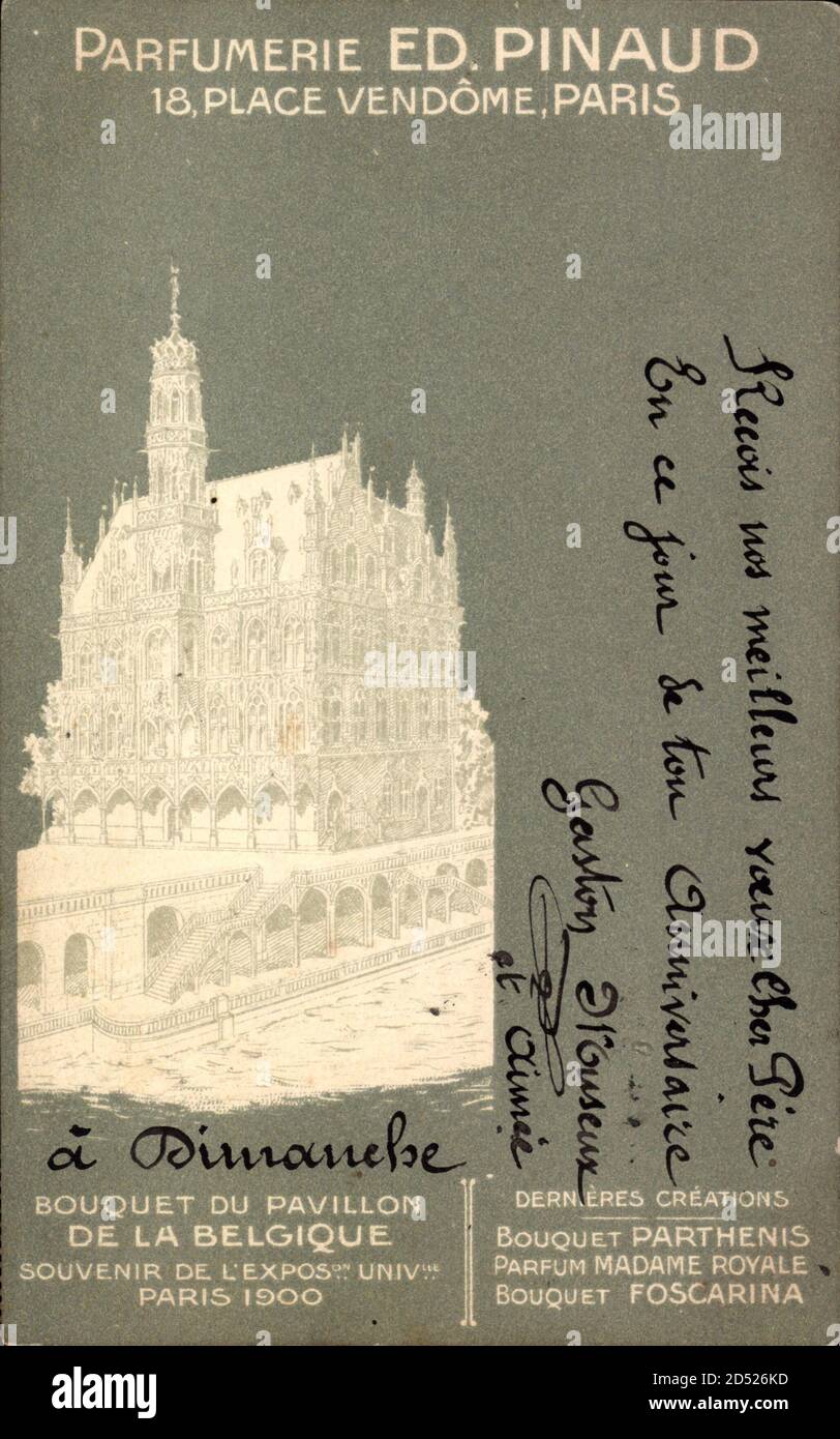 Paris, Parfumerie Ed. Pinaud, Expo. Univ. 1900, Pavillon de la Belgique ...
