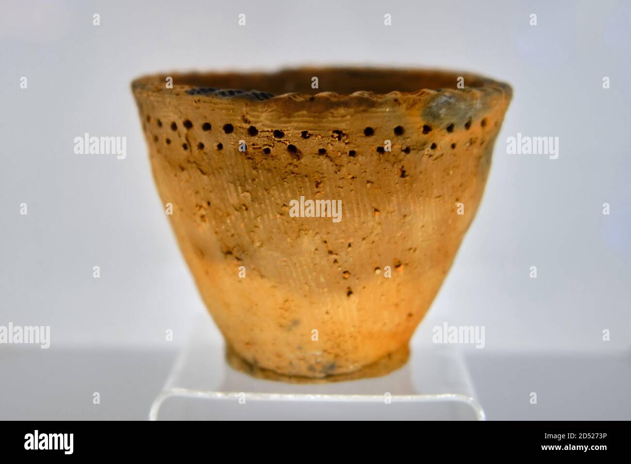 An old clay vase from the Neolithic period. The oldest pottery in the ...