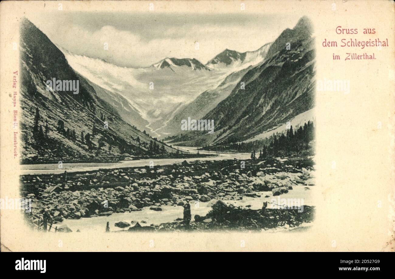 Schlegeisthal im Zillertal in Tirol, Blick ins Tal, Berge, Gletscher ...
