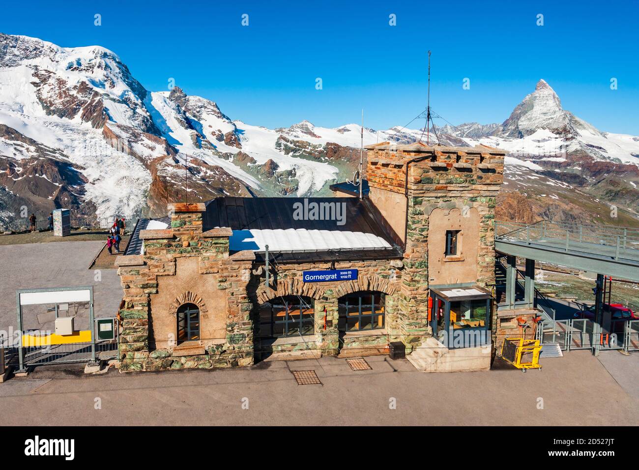 Gornergrat Observatory station near the Zermatt town in the Valais ...