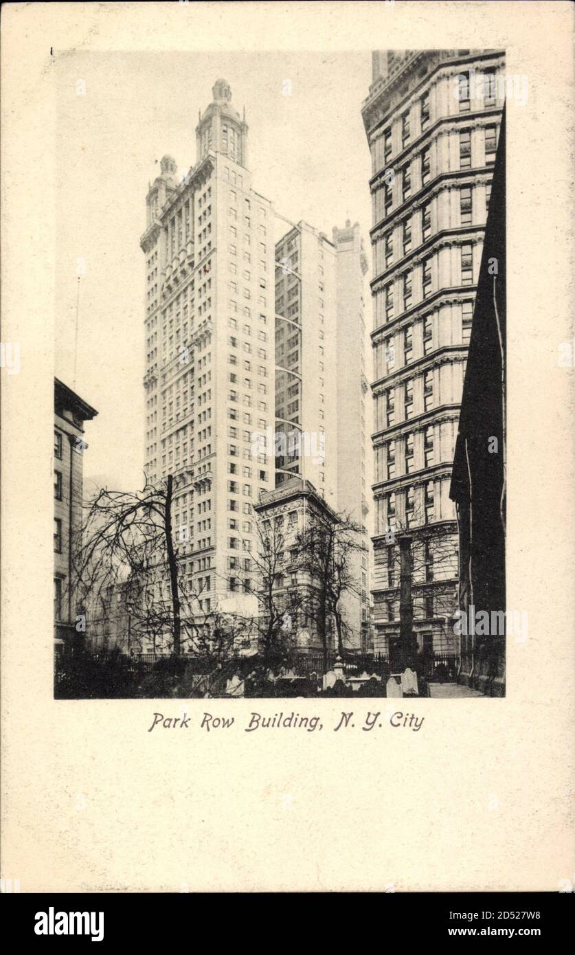 New York USA, Park Row Building, Straßenansicht | usage worldwide Stock ...