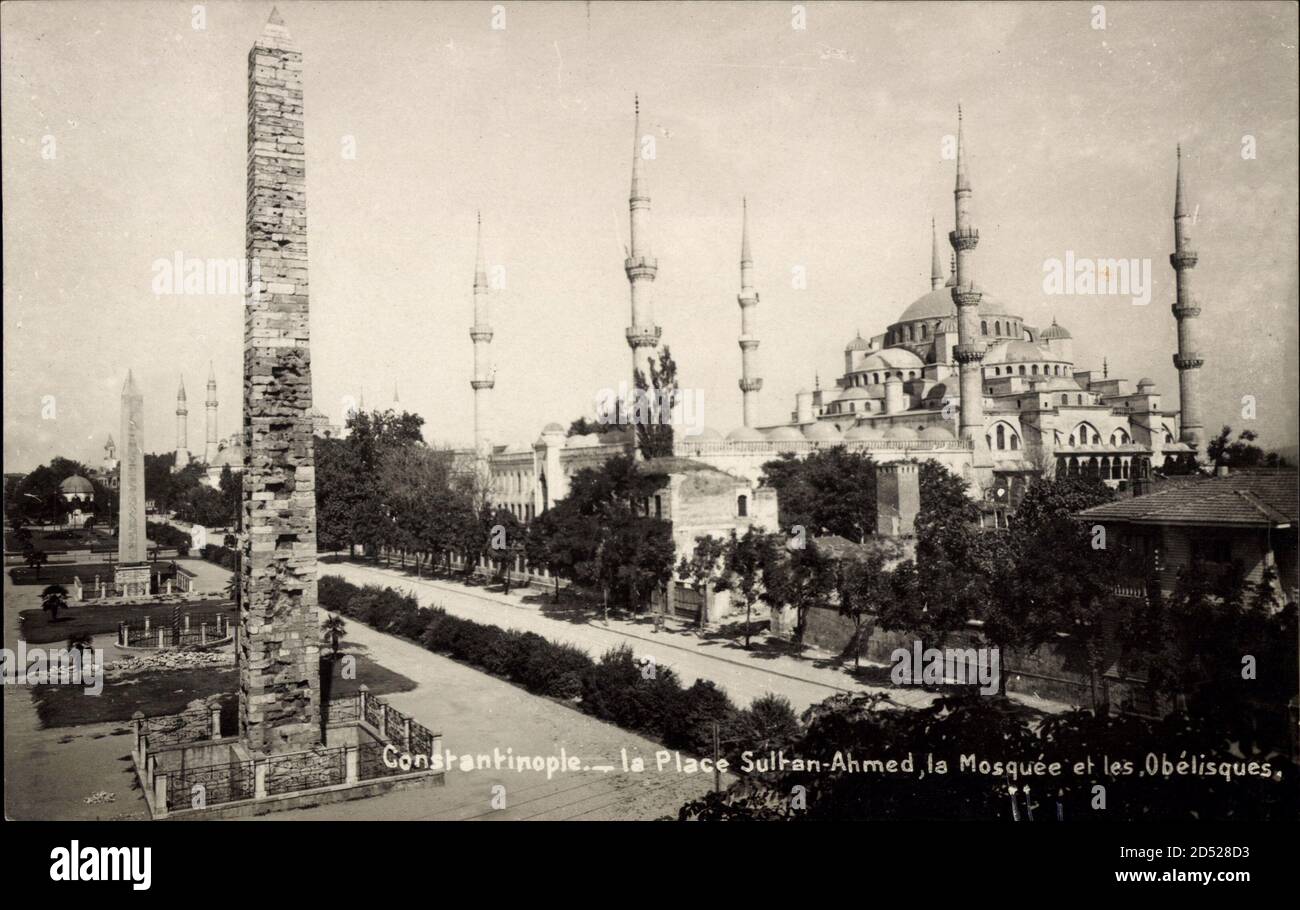 Konstantinopel Istanbul Türkei, Place Sultan Ahmed, Mosquée, Obélisques ...