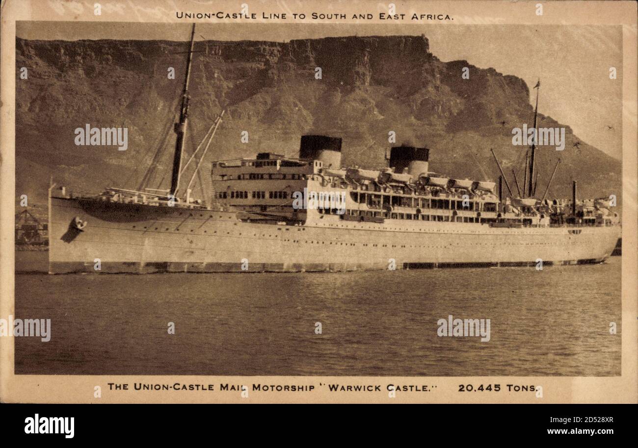 Union Castle Line, UC, Motorship Warwick Castle, Dampfer | usage ...