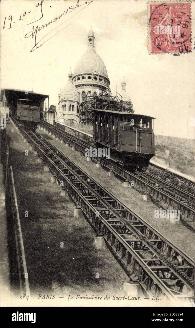 Paris Montmartre, Le Funiculaire du Sacré Coeur | usage worldwide Stock ...