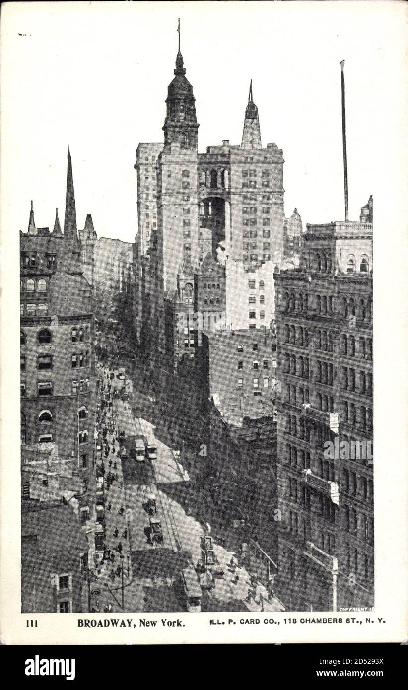 New York City USA, Broadway, Aerial View, Skyscrapers | usage worldwide ...