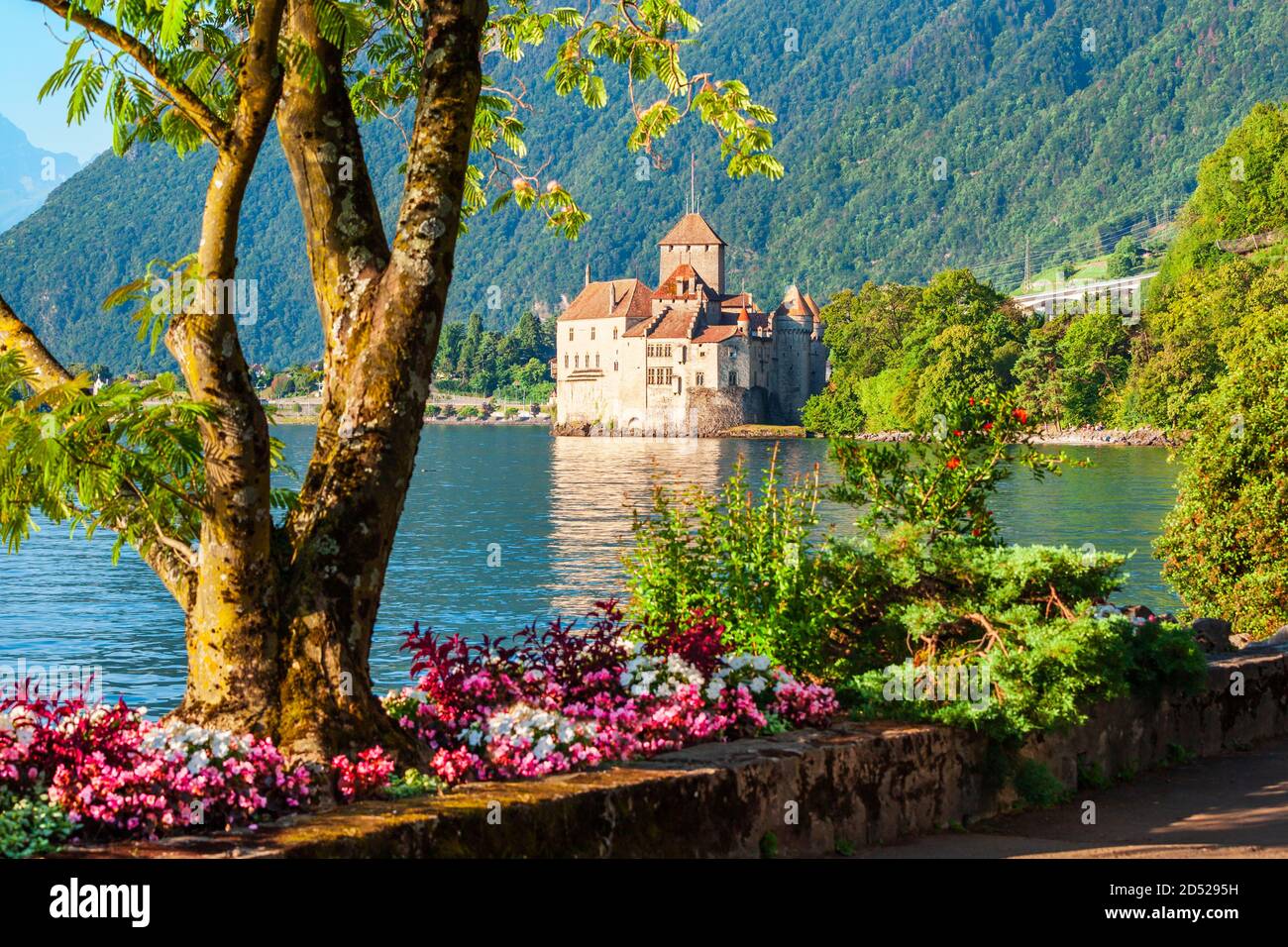 Chillon Castle or Chateau de Chillon is an island castle located on ...