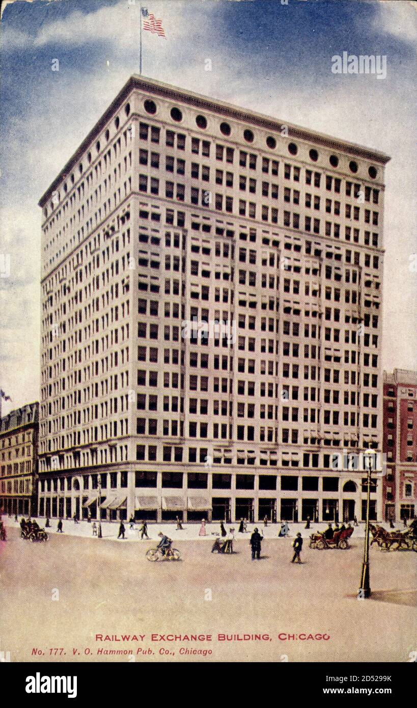 Chicago Illinois USA, Railway Exchange Building | usage worldwide Stock ...