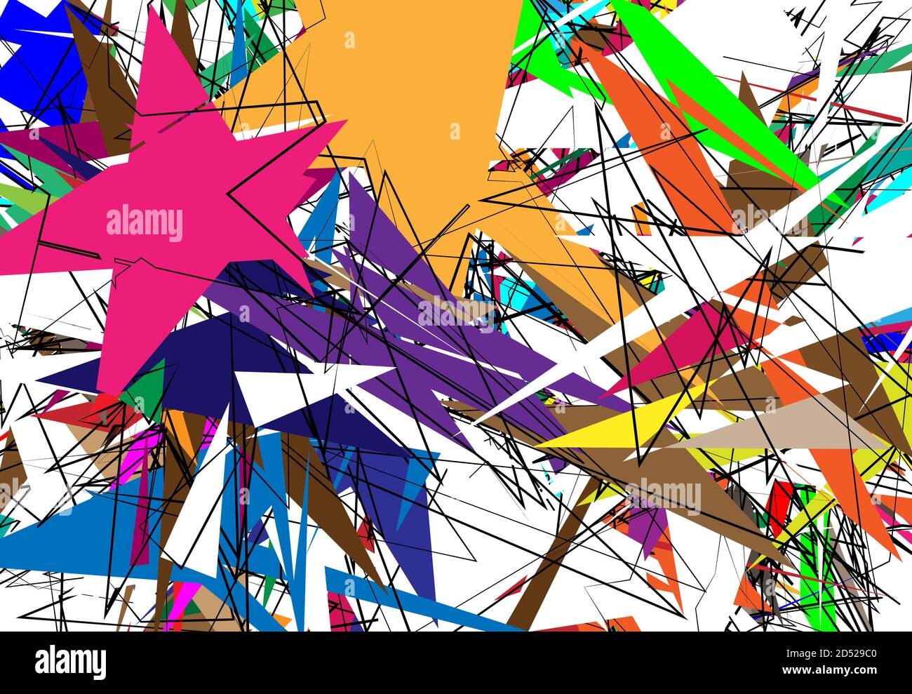 Random Chaotic Contemporary art work vector illustration. Random lines ...