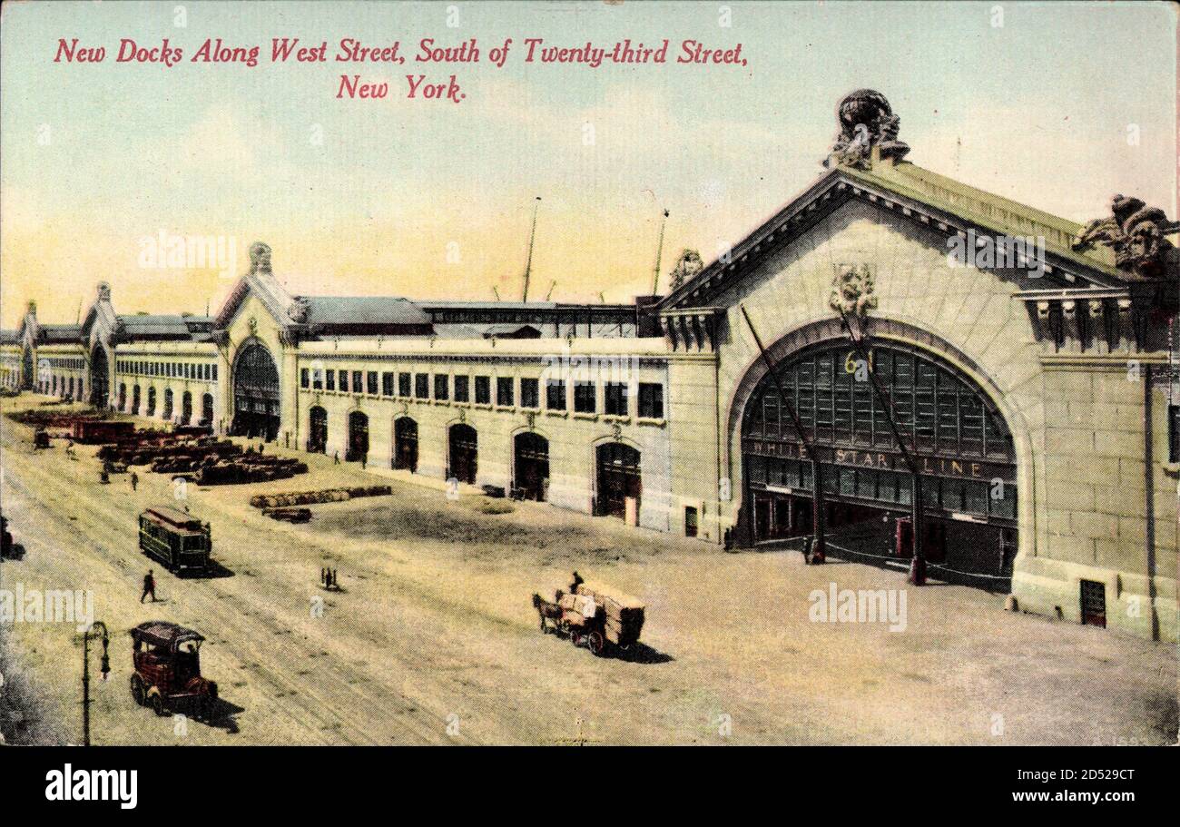 New York USA, New Docks Along West Street of Twenty-third Street ...